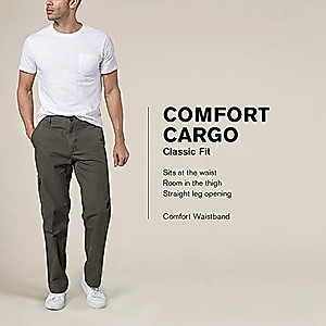 Dockers Men's Classic Fit Comfort Cargo Pants, Black, 36W x 32L