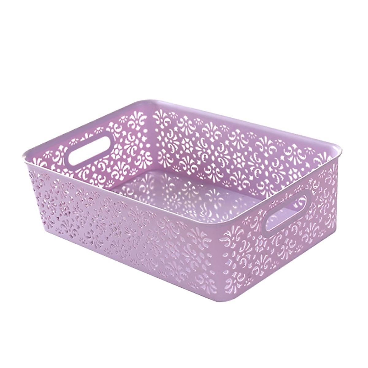 COHEALI 2pcs Box small plastic baskets plastic basket tray stackable organizer bins hollow clothes storage bins stackable basket stackable storage bins household purple drawer box