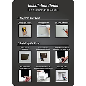 DATA COMM Electronics Media Plate with Duplex Surge Suppressor, White, 0 US
