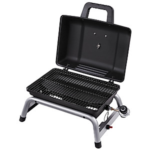 Char-Broil Portable 240 Liquid Propane Gas Grill & Cuisinart CGS-W13 Wooden Handle Tool Set (13-Piece), Black