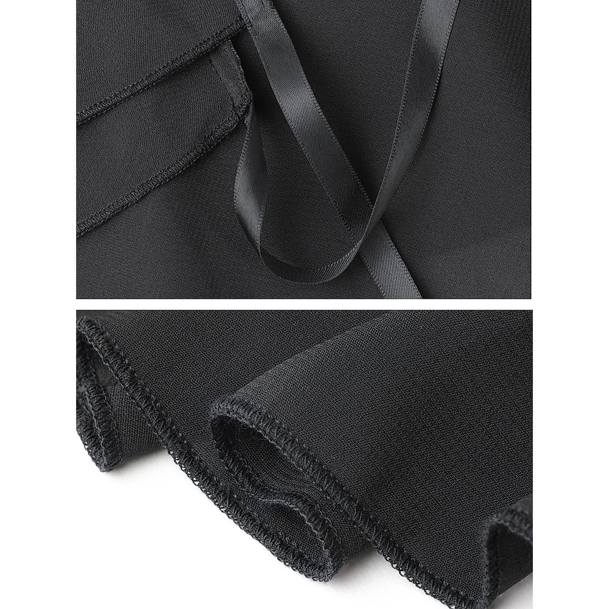 Soudittur Ballet Wrap Skirts Chiffon Dance Skirt for Toddler/Girls/Women (Black, Small)