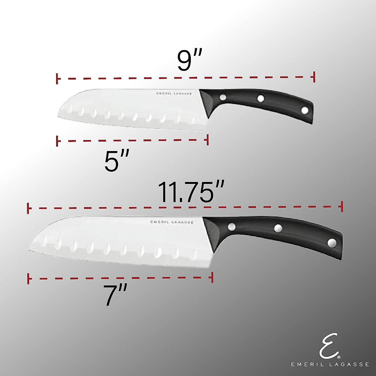 2-Piece Santoku Knife Set - 7 & 5 Inch Chef Knife, Chef Knife for Chopping Vegetables - Stainless Steel Santoku Knives - Chefs Best Chopping Knife Set -Santoku Knife 7 Inch Kitchen Utility Knife