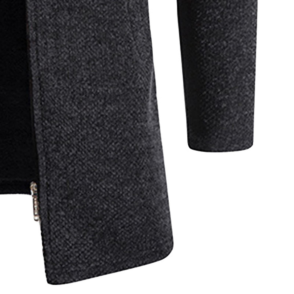 Men Long Open Front Cardigan Sweater Full Zip Knitted Hoodie Jacket Longline Hooded Cardigans Sweaters with Pockets (Dark Grey,X-Large)