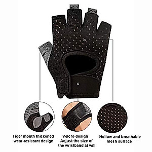 LONGU Workout Gloves Breathable Non-Slip Silica Gel Grip Exercise Gloves Men and Women for Weightlifting,Yoga,Dumbbell,Bodybuilding Sport Pink