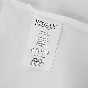 ROYALE LINENS - 4 Piece Full Bed Sheet - Soft Brushed Microfiber 1800 Bedding Set - 1 Fitted Sheet, 1 Flat Sheet, 2 Pillow Case - Wrinkle & Fade Resistant Luxury Full Size Sheet Set (Full, White)