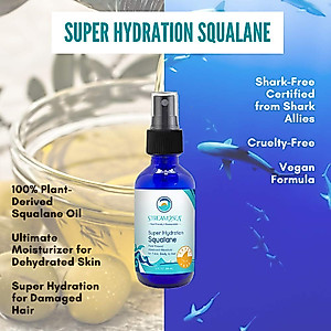 STREAM 2 SEA Squalane Olive Based, Reef Safe Certified Shark Free Plant Based Vitamin E Infused Face Moisturizer and Boosts Collagen Production, Biodegradable Skin and Hair Care, 2 Fl Oz