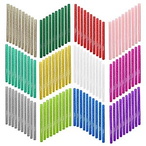 Glitter Hot Glue Gun Glue Sticks 120 PCS 12 Colors Mini Glue Sticks 7mm 100mm Glitter Glue Gun Sticks