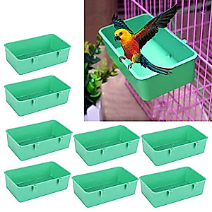 Yosoo 10Pcs Bird Food Feeder Bird Water Feeder Plastic Feeding Bowl Trough Bird Feeder Container Bird Bathtub Accessories