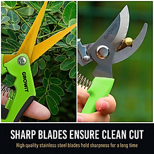Craft911 Pruning Shears & Gardening Scissors Set - 7" Titanium Coated Sharp Garden Clippers, Stainless Steel Garden Shears for Plant - Garden Pruners, Florist Scissors with Non-Slip Grip