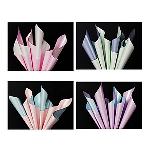 Rikyo 20 Sheets/4 Color Flower Rose Wrapping Paper,Vintage Style Waterproof Gift Packaging Florist Bouquet Wraps,Christmas Gift Flower Packaging Paper 22.5x22.5 Double Sided Colors