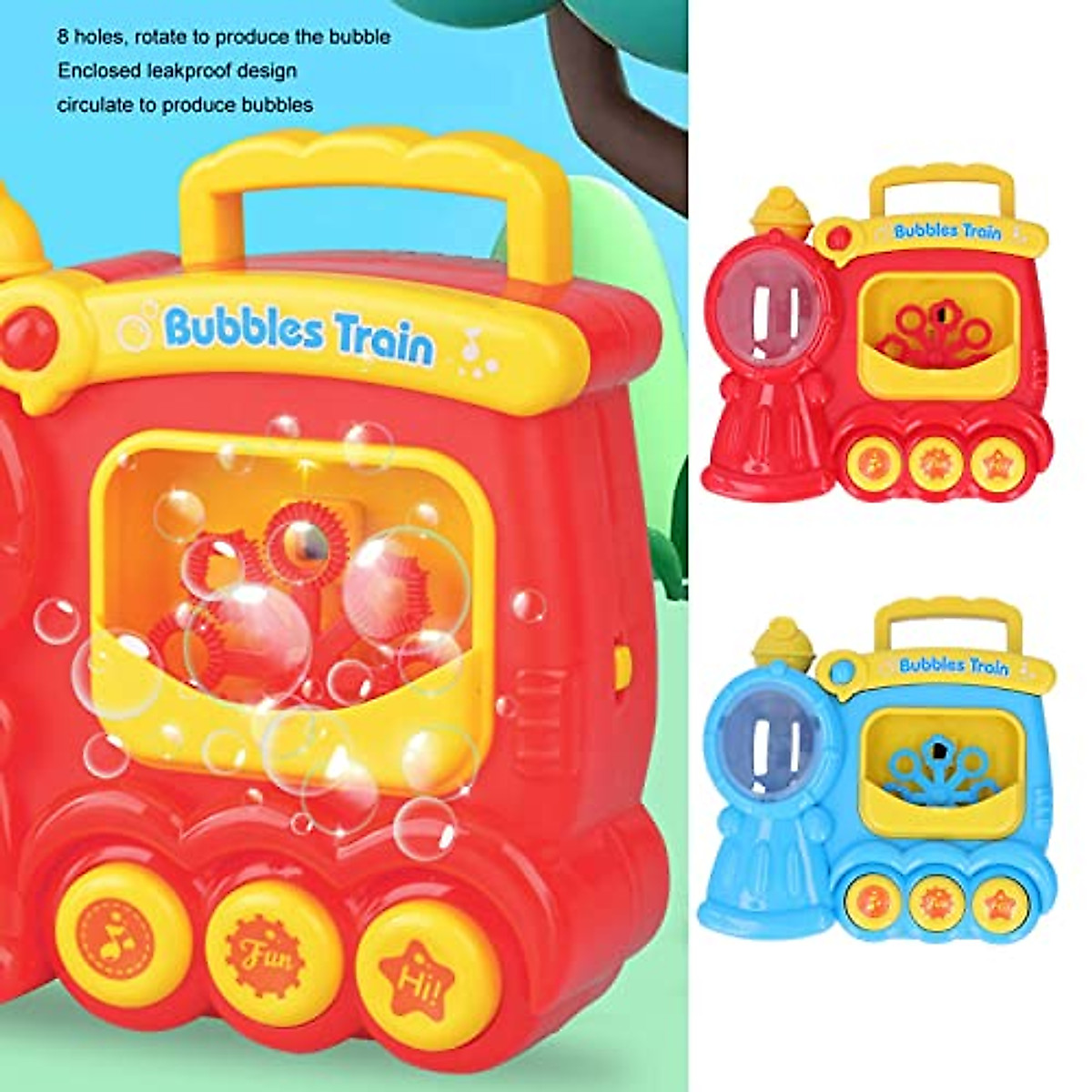 Automatic Bubble Blower Battery Operated Bubble Machine Bubble Maker Bubble Machine Electric Bubble Maker 8 Holes Automatic Bubble Blower Bubble Machine with Light Music for Indoor (Blue)