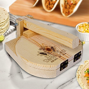 CHAMPS 11-Inch Wooden Tortilla Press Maker | Wooden Dough Presser Tool | 11" Round Wood Flour Tortilla Press For Homemade | Wooden Tortilla Press | Mexican Wood Tortillas, Roti, Burritos, and More