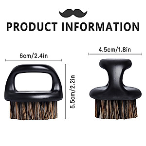Akamino 4 Pack Beard Brush for Men - Men's Beard Brush With Round Plastic Handle and Soft Boar Bristles For Beard Oil Styling & Grooming