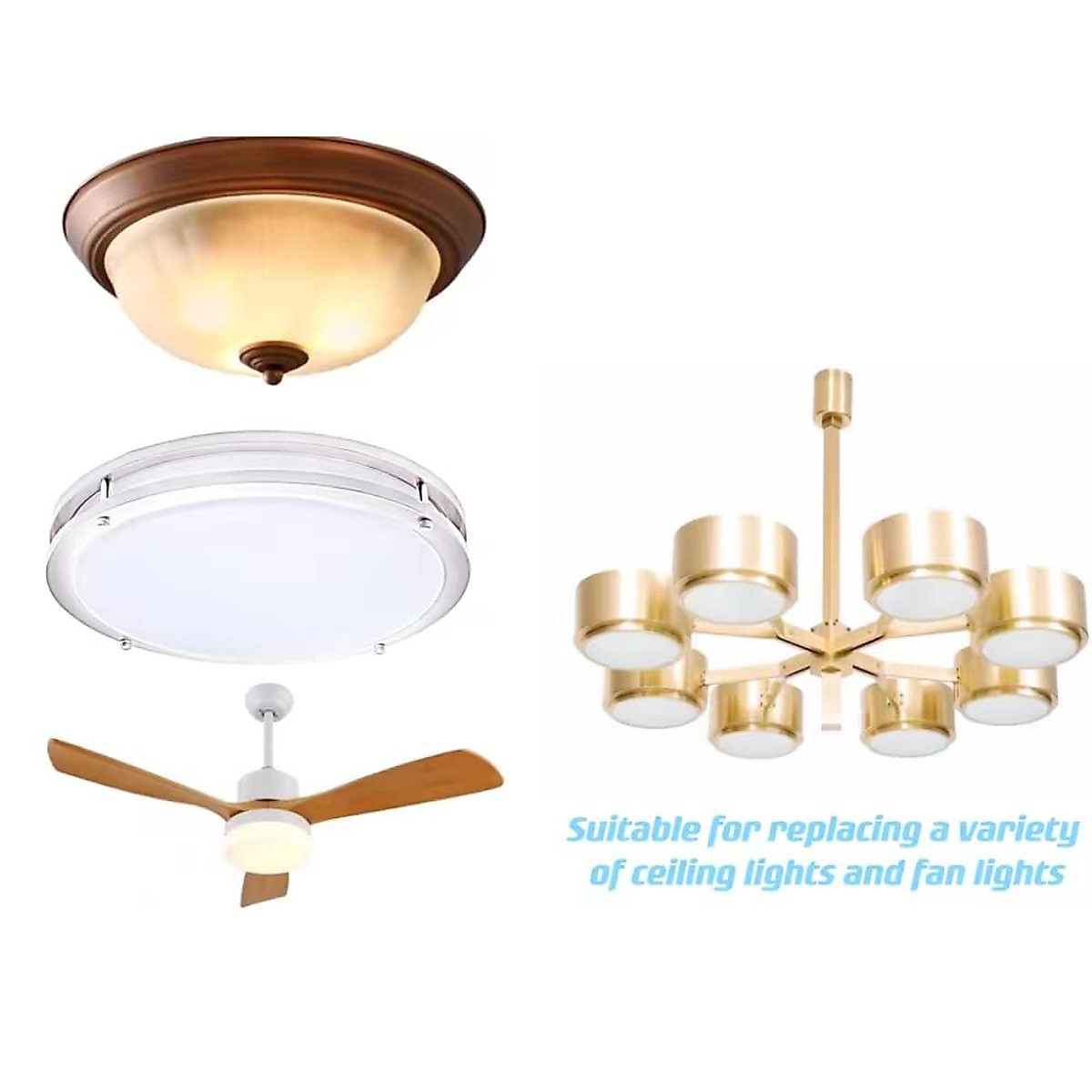 Ledytech 3.93'' LED Retrofit Light Kit for Ceiling Flush Light Ceiling Fan Light Replacement Panel PCB 18W Color Temperature Adjustable 3000K 4500K 6000K 2200LM 120V CRI90 Dimmable