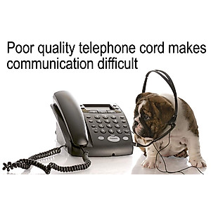 Telephone Cord, Phone Cord,Handset Cord, Black, 2 Pack, Universally Compatible