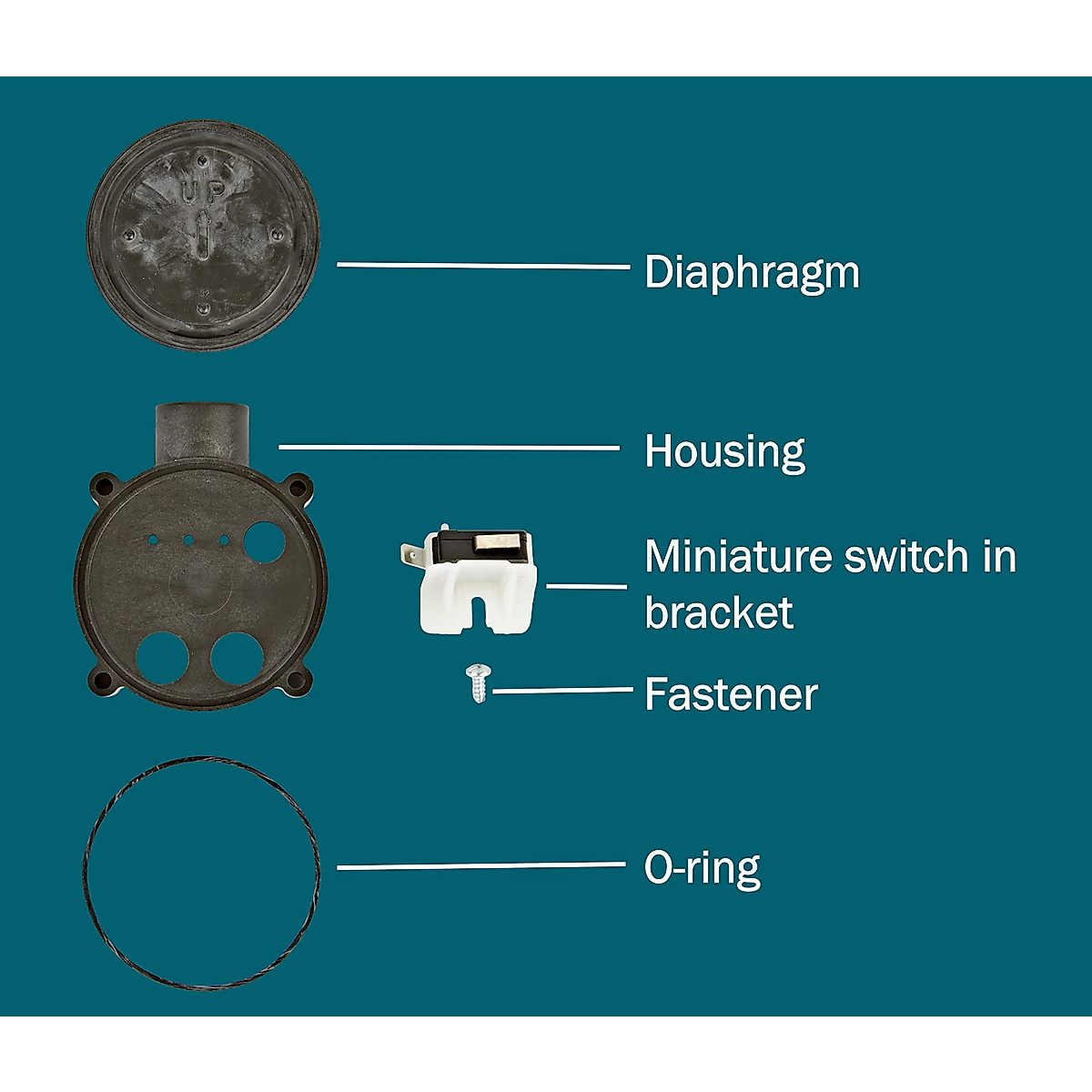 Little Giant SPRK-1 Sump Pump Diaphragm Switch Repair Kit with Casing, Black, 599300