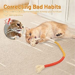 Gochanmon Sisal Rope Cat Toys,3 Pack Bite-Resistant Catnip Toys,Cat Toys for Bored Indoor Cats, Safe Teeth Cleaning Chew Cat Toy,Interactive Cat Kicke Toys for Indoor Cats for 24" All Breeds