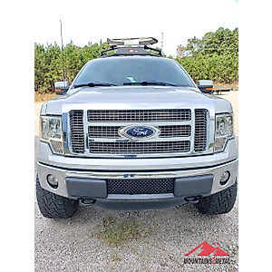 Mountains2Metal Bullet Holes Powder Coated Black Stainless Steel Bumper Grille Insert Compatible with 2009-2014 Ford F-150 M2M #100-310-1