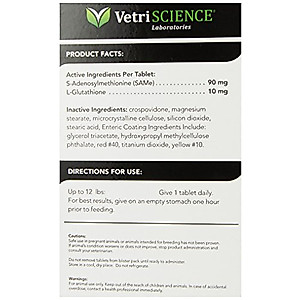 VETRISCIENCE Vetri Same 90 Liver Health Supplement for Dogs and Cats – S-Adenosyl Methionine Tablets for Small Dogs and Cats, Support Liver Health, Function, and Detox