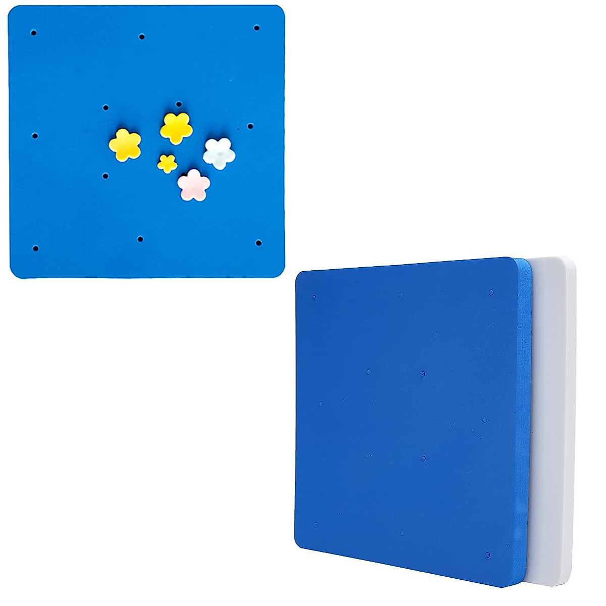 2 Pcs Fondant Foam Pad 12 Holes Silicone Sponge Mat Paste/Sugar Flower/Gum/Chocolate/Clay Modelling Tools Drying Tray for Sugarcraft, Cake Decoration, Handmade, DIY