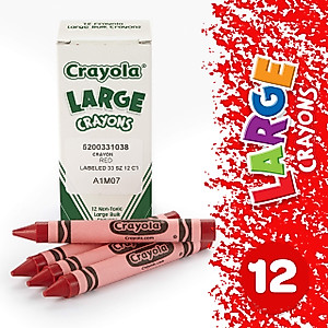 Crayola Large Crayons, Red, Art Tools for Kids, 12 Count, 4" x 7/16"