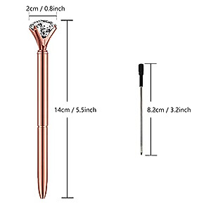 Oddmoal Diamond Pens Fun Fancy Crystal Diamond Pen For Women, Bling Metal Pens, Black Ink, 12 Count(Mixed Colors)