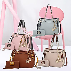 MKF Collection Tote Handbag with Wristlet Wallet, Vegan Leather Crossover Women’s Shoulder bag Purse