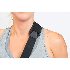 MUELLER Sports Medicine Adjustable Arm Sling - Comfortable Support for Left or Right Shoulder and Arm Injury, For Men and Women, Blue w/ Black Mesh, One Size Fits Most