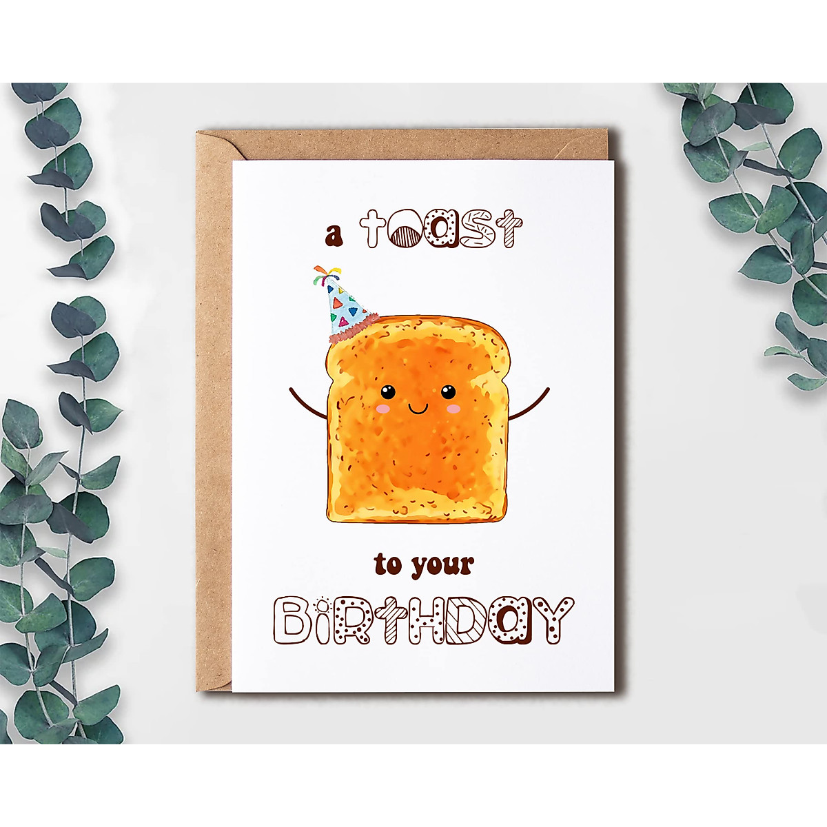 EruditeGifts A Toast To Your Birthday Card - Funny Pun Birthday Card - Cute Funny Birthday Card - Birthday Card - Birthday Card For Friend