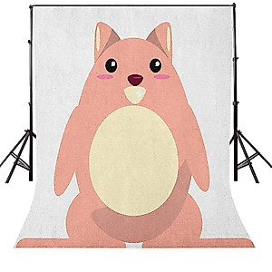 9x16 FT Anime Vinyl Photography Backdrop,Beaver Cartoon Icon in Kawaii Style Funny Sweet Character for Children Background for Baby Shower Bridal Wedding Studio Photography Pictures