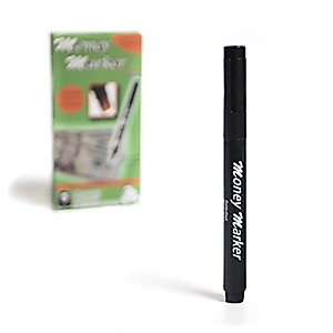 Money Marker (5 Counterfeit Pens) - Counterfeit Bill Detector Pen with Upgraded Chisel Tip - Detect Fake Counterfit Bills, Universal False Currency Pen Detector Pack