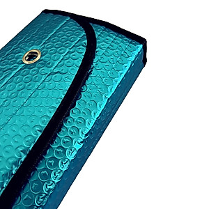 Car Windshield Sunshade-Thicken 5-Layer Bubble Block Heat and Sun UV Rays,Front Windshield Sun Shade,Sun Visor for Car- Keeps Your Vehicle Cool - 58 x 27.5 Inch (Blue)