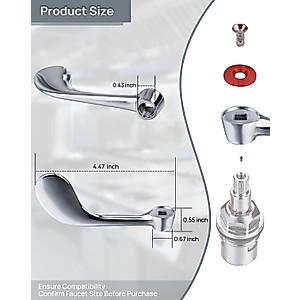 Phivan Commercial Faucet Parts Faucet Handle Replacement Kit - 2 Pack Wrist Blade Handles Lever Handles for Industrial, Restaurant, Commercial Sink Faucet - Fits Most 3/8" Shaft, 0.43" Round Stem Hole