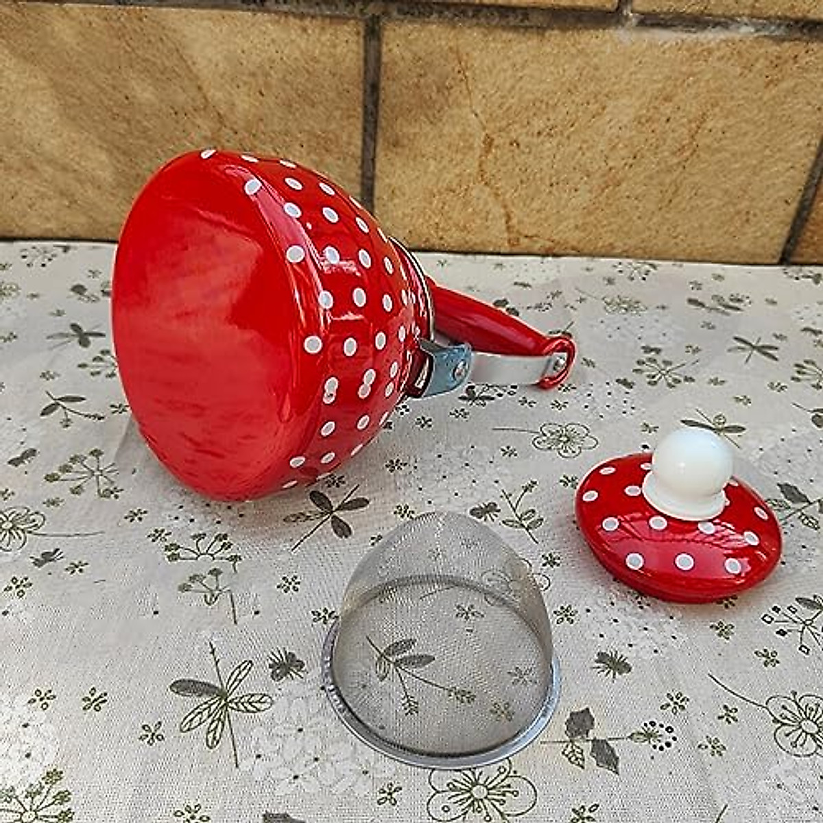 Luxshiny Enamel Kettle ceramic kettle flowering tea pot loose leaf tea kettle tea leaf infuser tea infuser pot enamel tea pot loose leaf teapot wear-resistant stove kettle universal milk