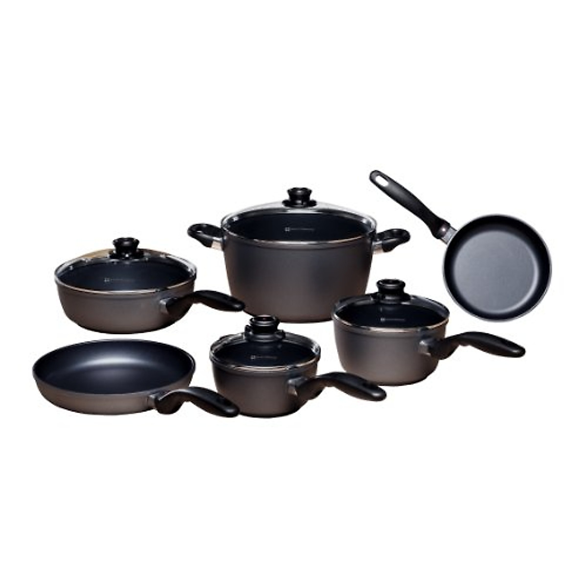 Swiss Diamond Nonstick Pots and Pans Set, 10 Piece Ultimate Kitchen Kit and Felt Pan Protector Set
