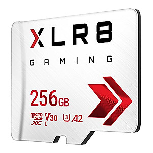 PNY XLR8 256GB Gaming Class 10 U3 V30 microSDXC Flash Memory Card - 100MB/s, Class 10, U3, V30, A2, 4K UHD, Full HD, UHS-I, Micro SD