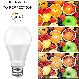 KINDEEP E26 LED Bulbs, 150W-200W Incandescent Bulb Equivalent, 23W, A21 LED Light Bulbs, 2500 Lumens, Not-Dimmable 6 Pack Daylight White 5000K