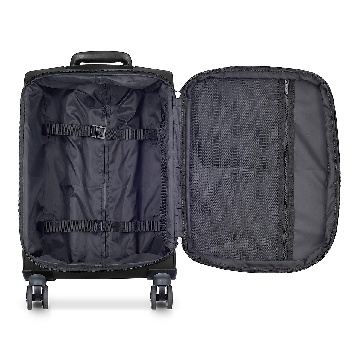 DELSEY Paris Sky Lite Softside Expandable Luggage with Spinner Wheels, Black, Carry on 19 Inch