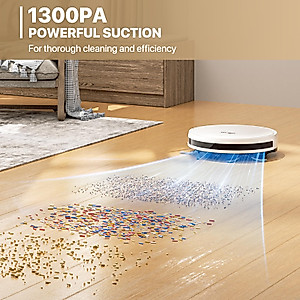mollie Robot Vacuum Cleaner, Tangle-Free Suction, Auto Self-Charging Robotic Vacuum Cleaner Ideal for Low Carpet Pet Hair Hard Floors, White