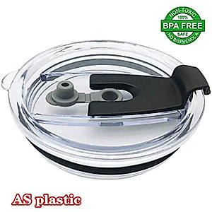 2 Replacement Flip Lids for Stainless Steel Insulated Tumbler Travel Mug, Compatible w/YETI Rambler,Ozark Trail,Old Style Rtic and More (20 oz Spill Proof Splash Resistant Lid)