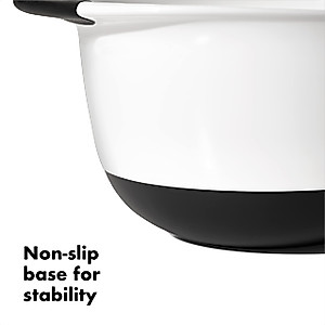 OXO Good Grips 5-Quart Plastic Mixing Bowl,White/Black