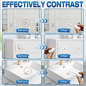 White Touch Up Paint, Multi-Surface Touch Up Paint Pen for Chips and Scratches, White Paint for Walls, for Wall Enamel Furniture Appliance Porcelain Cabinet Bath (Semi-Gloss)