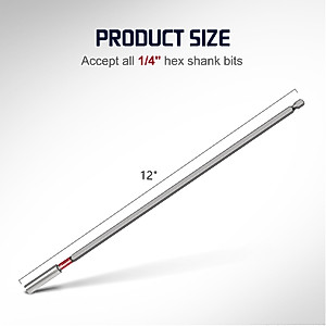 ColumPRO 2PCS 12inch Magnetic Drill Bit Extension Holder For Impact Driver,1/4" Hex Shank S2 Steel Magnetic Screwdriver Extension,Drill Bit Extender