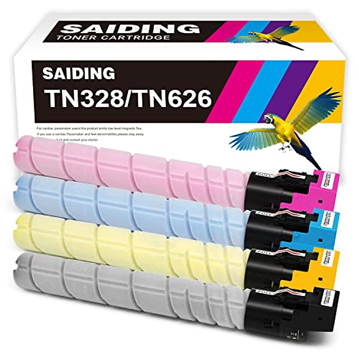 SAIDING Compatible Toner Cartridge Replacement for Konica TN328 TN626 to use with Minolta Bizhub C250i C300i C360i C450i C550i C650i Printer (4 Pack)
