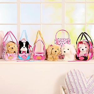 Pucci Pups - Gold & Pink Heart Print Glam Bag w/Cocker Spaniel, 8 inches
