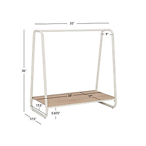 Linon Paisley Short Metal Clothing Rack in White