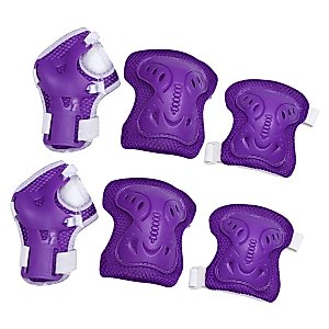 VOSAREA 1 Set 6PCS Safety Gear for Roller Skates Children Skatings Knee Pads Kids Elbow Pads Bicicleta estatica para ejercicios Protective Gear Purple Toddler Skating Equipment Balance car