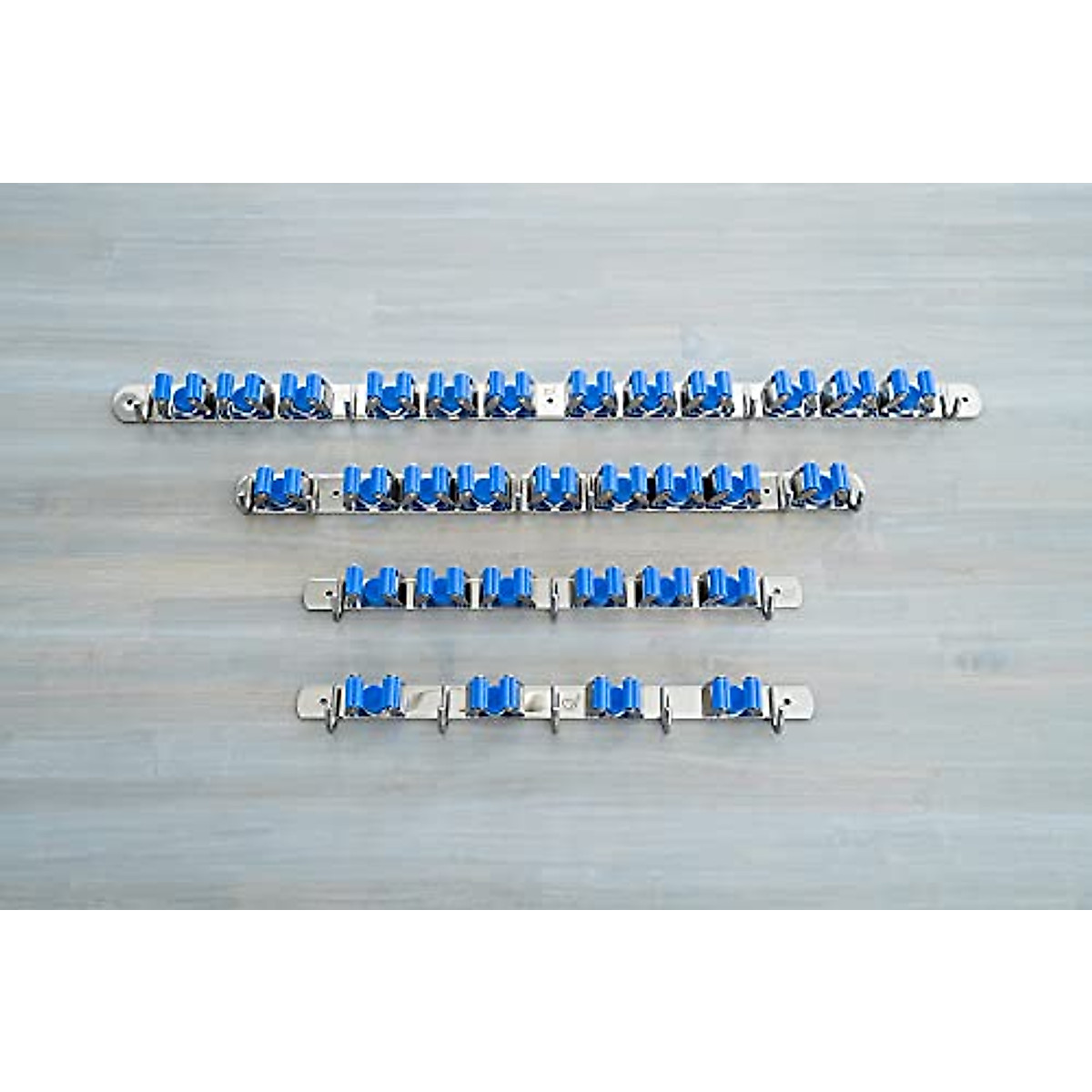 Tool Organizers and Storage 12 Slots and 6 Hooks Wall Mounted Garden Tool Rack, Garden Tool Organizer, Broom Holder Wall Mount, Garage Tool Organization and Storage, Industrial Steel Hooks N Holders