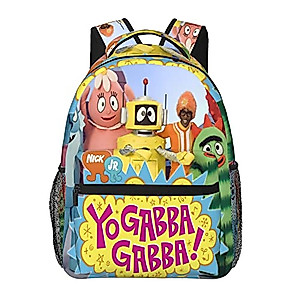 Pobecan Yo Gabba Anime Gabba! Backpack Funny Laptop Back Pack Book Bag Hiking Outgoing Daypack For Women Mens