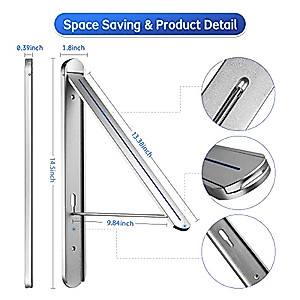 ZMYCJ Clothes Drying Rack Retractable Clothes Rack Laundry Room Organization and Storage Wall Mounted Folding Drying Rack Clothes Hanger for Drying Clothes Laundry Hanging Rack Indoor